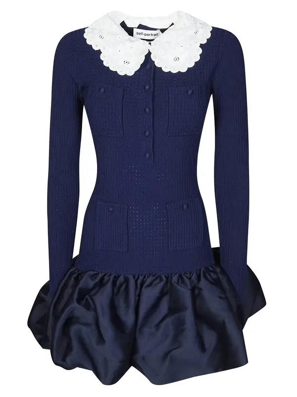 SELF-PORTRAIT Mini Suit With White Collar - Blu