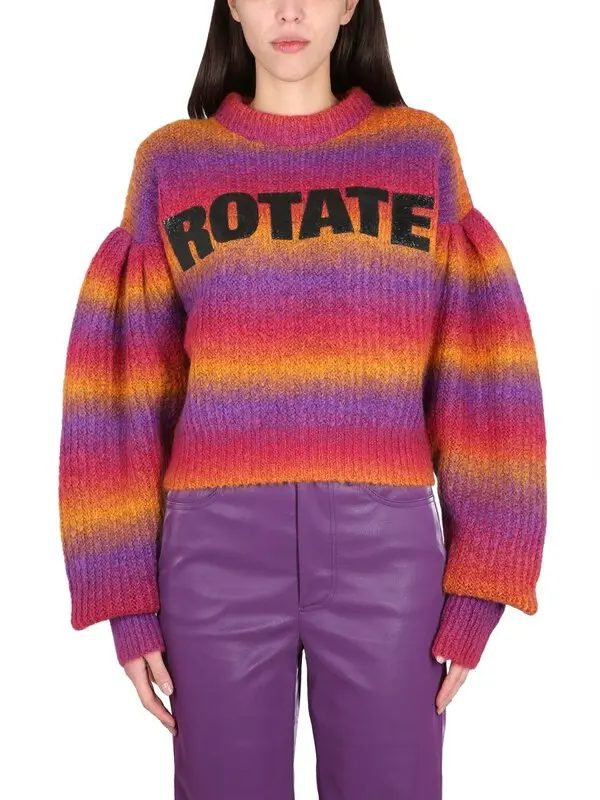 ROTATE BY BIRGER CHRISTENSEN Iris Appliquéd Organic Cotton-jersey Sweatshirt - Multicolour