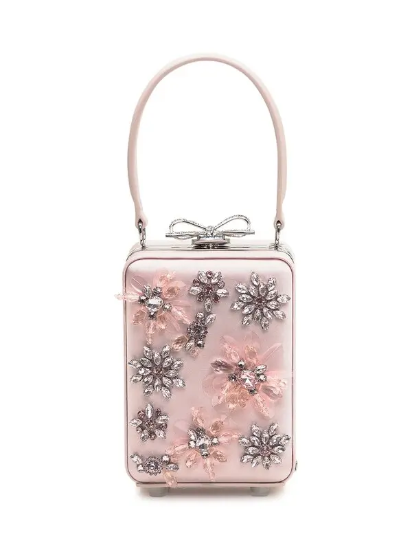 SELF-PORTRAIT Mini Floral Accent Clutch Bag