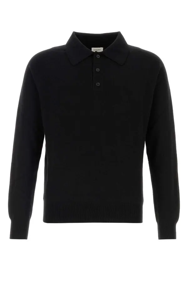 Saint Laurent Wool Buttoned Polo Shirt