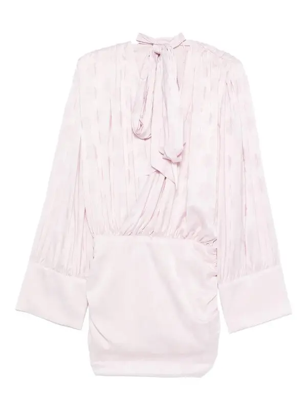 ROTATE BY BIRGER CHRISTENSEN Pink Jacquard Mini Suit With Scarf