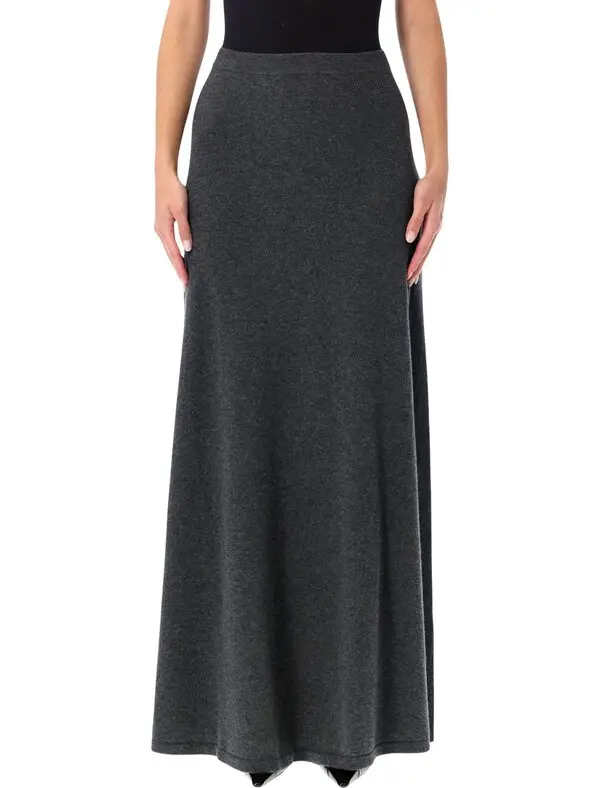 Balenciaga Wool Maxi Skirt - Dark Heather