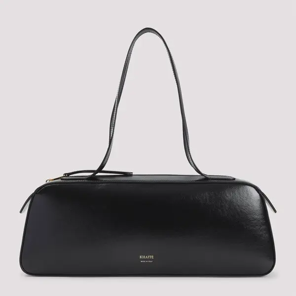 Khaite Simona Glossy Leather Shoulder Bag