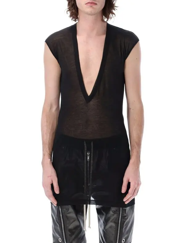 Rick Owens V-neck T-shirt - Black