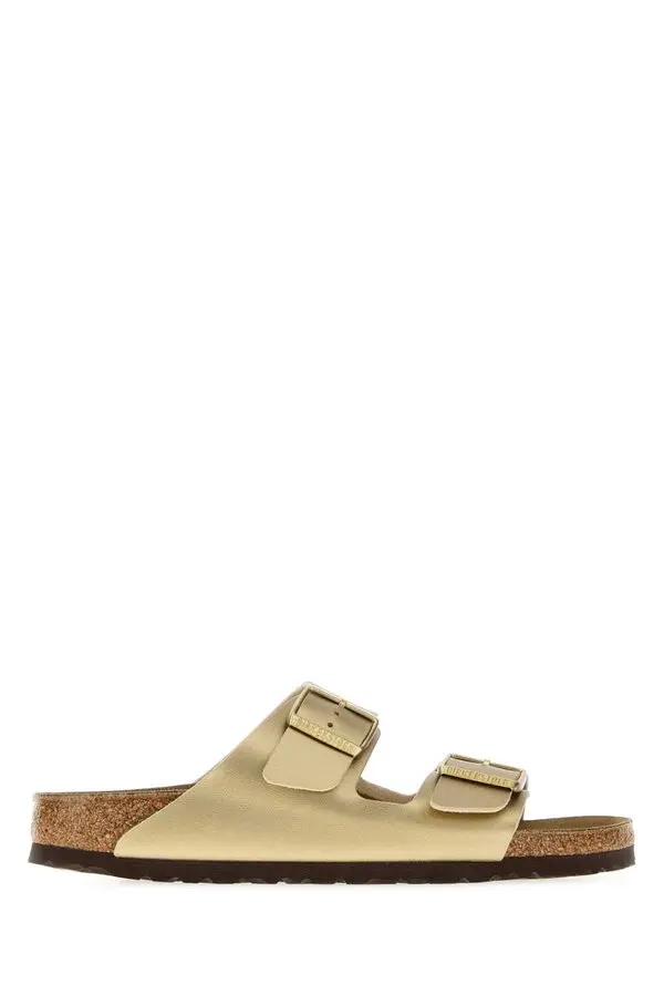 BIRKENSTOCK Arizona Buckled Cork Sandals - Gold