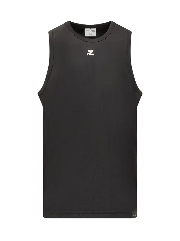 COURREGES Logo Tank Top - Black