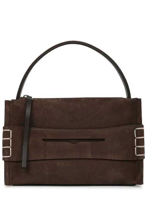 JW Anderson Small Loafer Bag In Suede - Brown