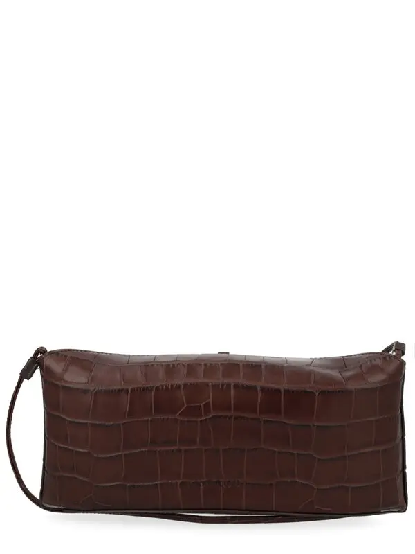 Staud Croc-embossed Leather Shoulder Bag - Brown