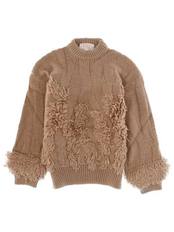 CIRCUS HOTEL Mohair Wool Blend Sweater - Beige