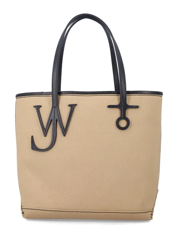 JW Anderson Small Anchor Canvas & Leather Tote - Beige