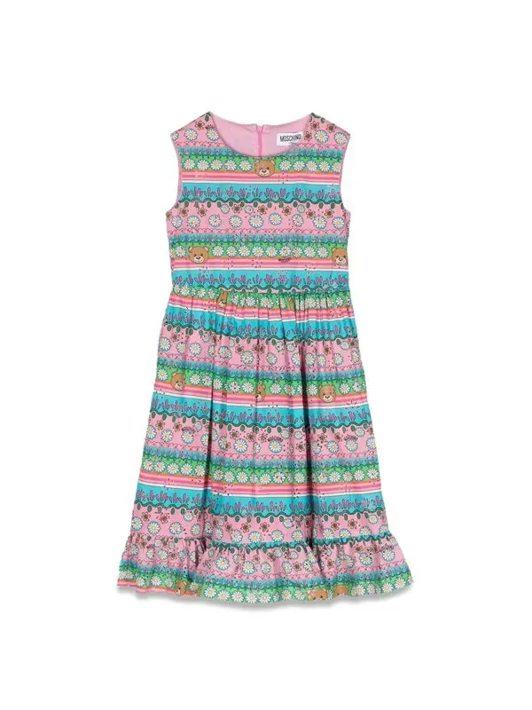 Moschino Sleeveless Printed Cotton Dress - Multicolour