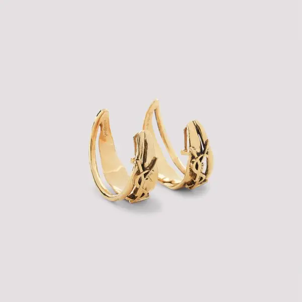 Saint Laurent Large Cassandre Earrings In Metal - Metallic