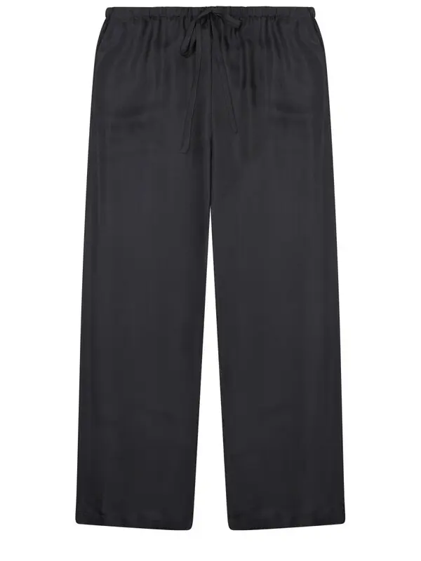 ALYSI Silk Trousers With Adjustable Waist - Charcoal