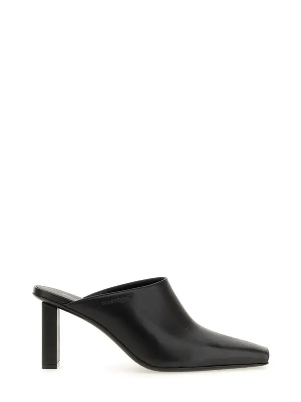COURREGES Mule Sleek In Pelle - Black