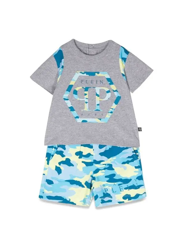 Philipp Plein Camouflage T-shirt And Shorts Set