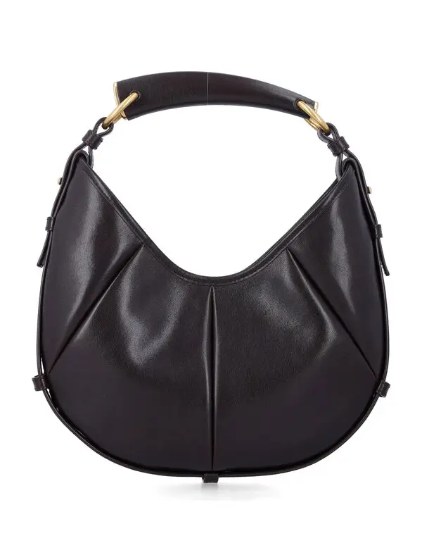 Saint Laurent Mini Soft Hobo Handbag In Calfskin - Brown