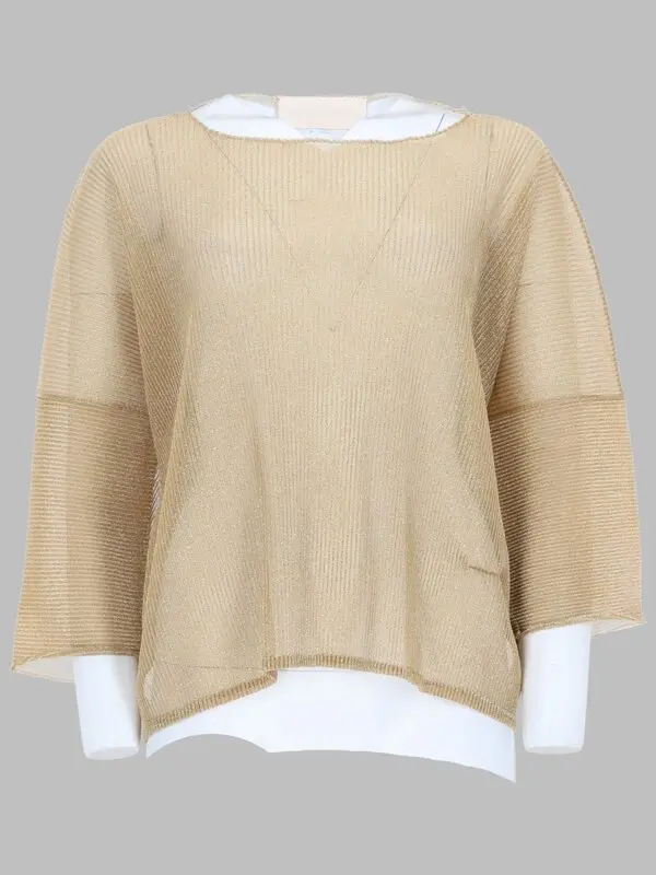 CIRCUS HOTEL Lurex Ribbed Mini Top