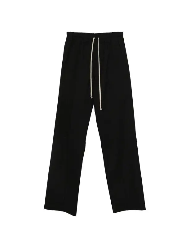 Rick Owens Drawstring Waist Trousers With Slit And Deep Pockets - Black