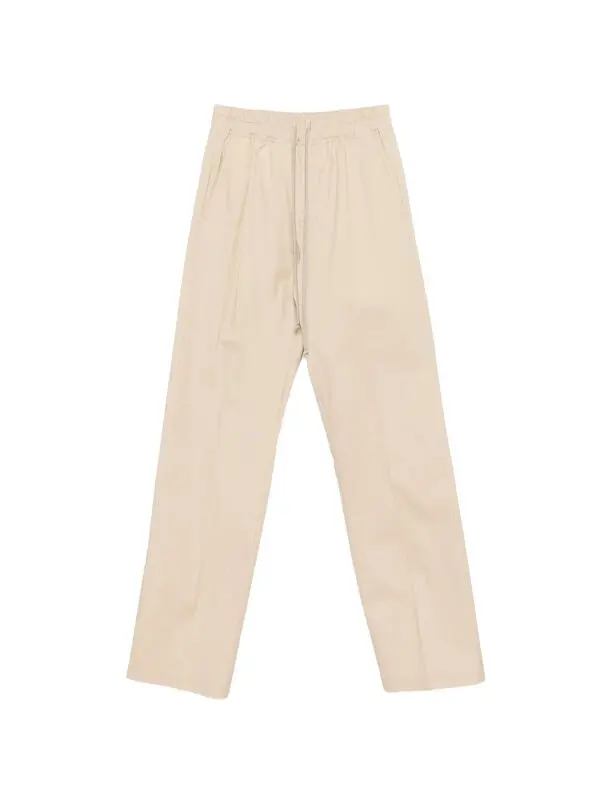 Rick Owens Relaxed Fit Drawstring Waist Cotton Blend Pants - Beige