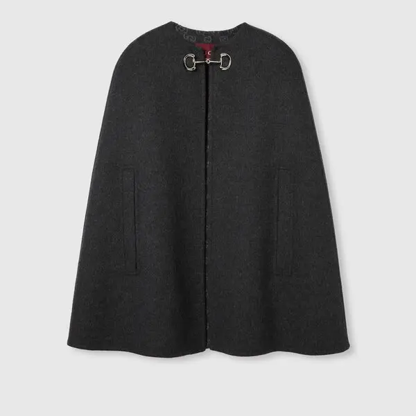 Gucci Reversible Wool And Silk Cape - Grey