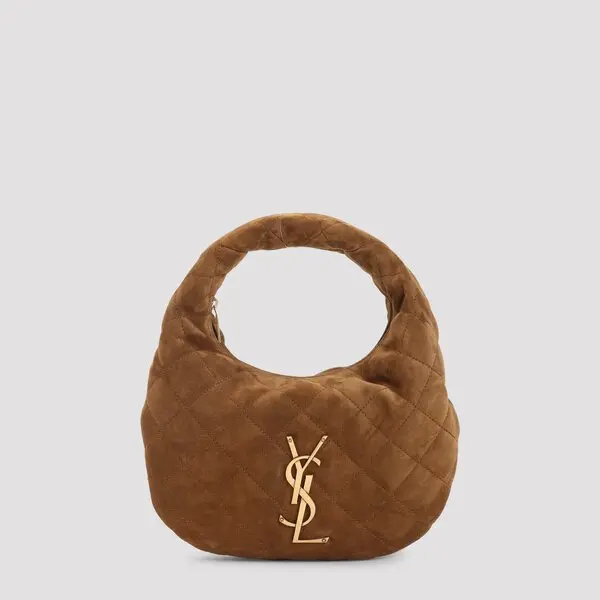 Saint Laurent Icare Suede Hobo Handbag - Brown
