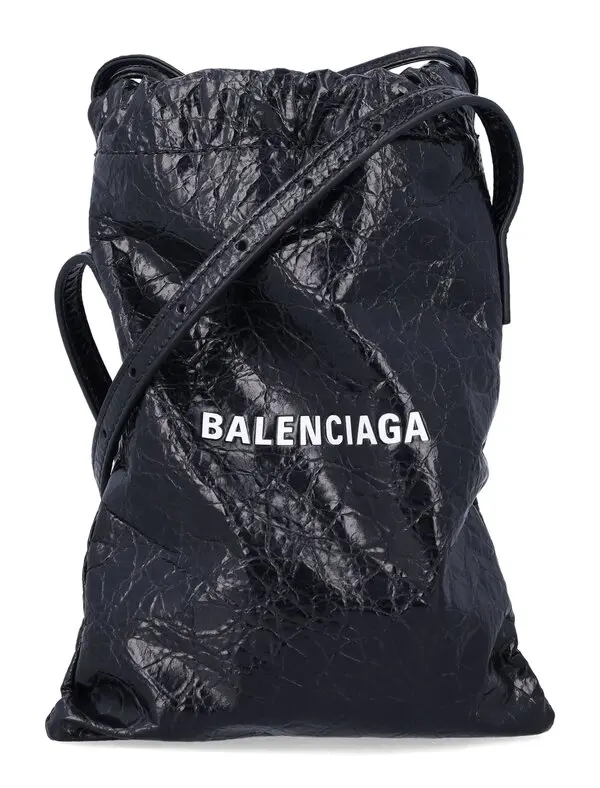 Balenciaga Mini Soft Leather Bag With Adjustable Strap - Black