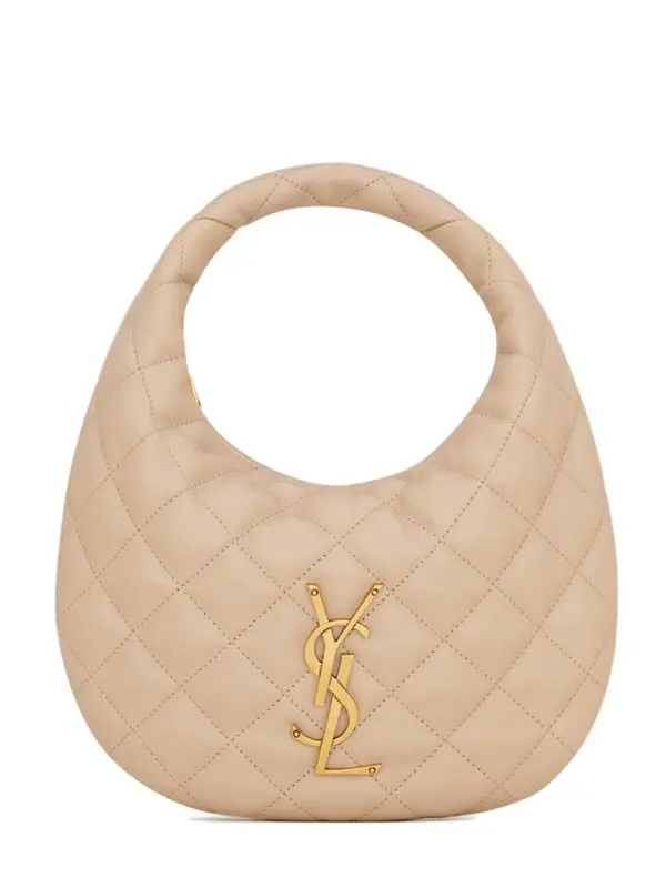 Saint Laurent Quilted Mini Top Handle Bag - Beige