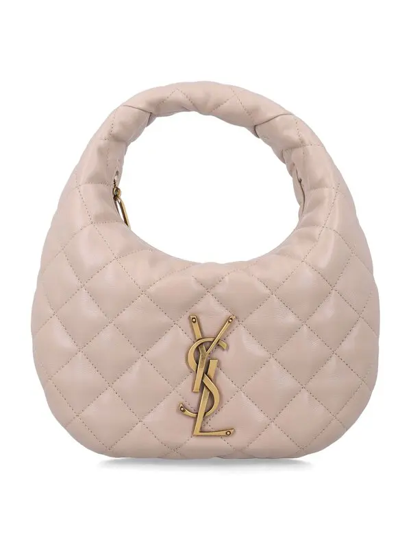 Saint Laurent Quilted Mini Top Handle Bag - Beige