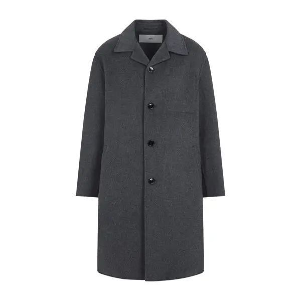 AMI Paris Heart Embroidered Wool Coat