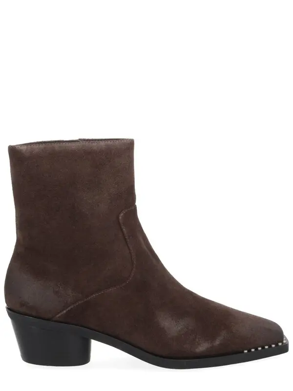 Ash Hasley Leather Ankle Boots - Brown