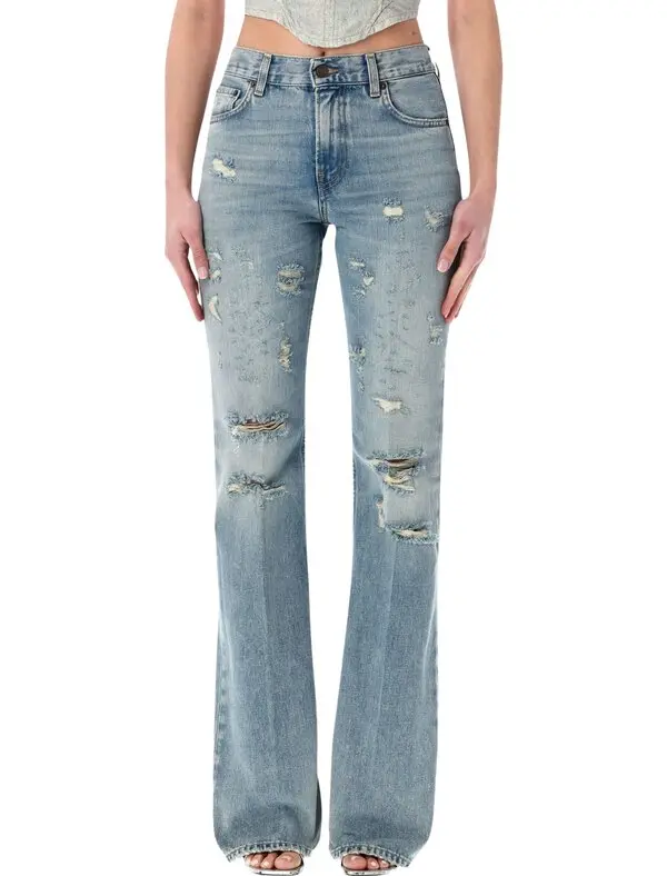 HAIKURE Flora Broken Jeans Straight-leg Fit - Broken Celestial
