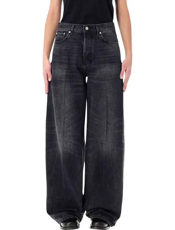 HAIKURE Relaxed Fit Dark Wash Jeans - Authentic Black
