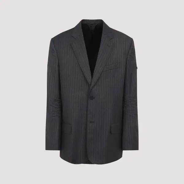 Balenciaga Single-breasted Pinstripe Blazer - Grey