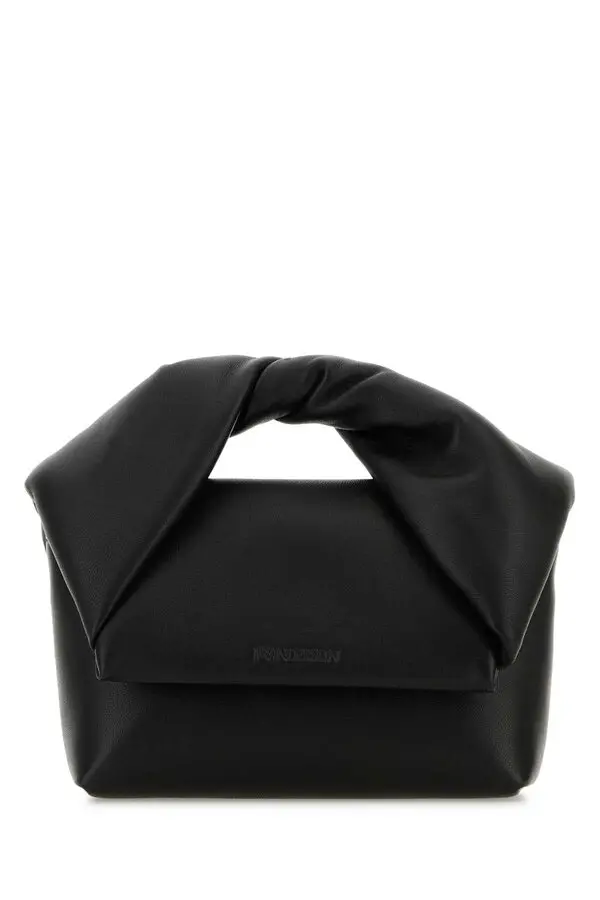 JW Anderson Small Twister Leather Tote Bag - Black