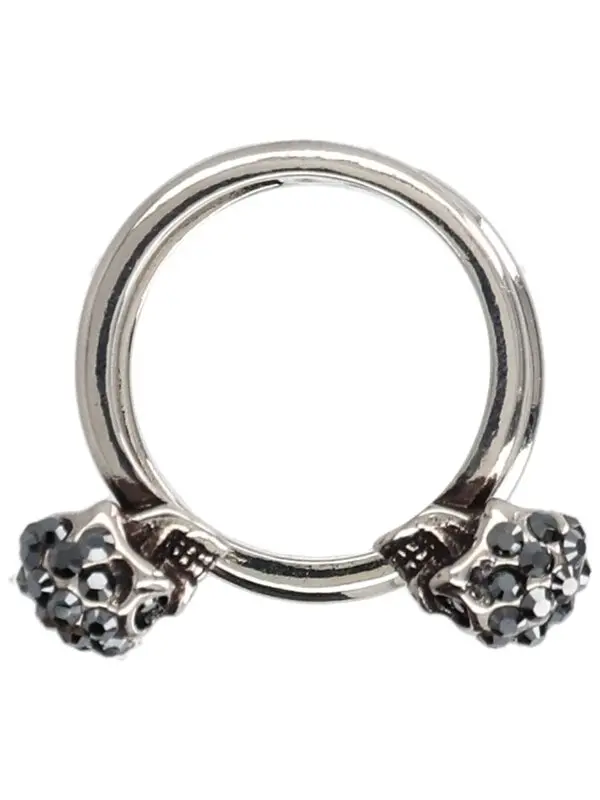Alexander McQueen Skull Motif Brass Ring - Silver