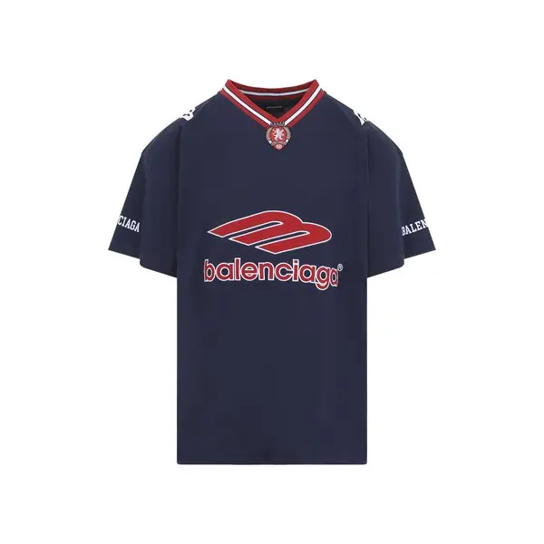 Balenciaga V-neck Oversized T-shirt - Drknavyred