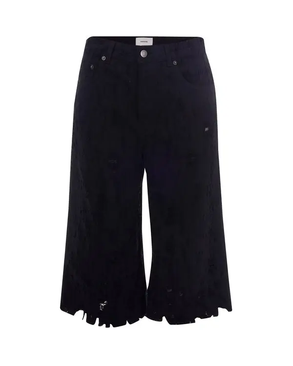HAIKURE Black Cotton Mini Shorts - Nero