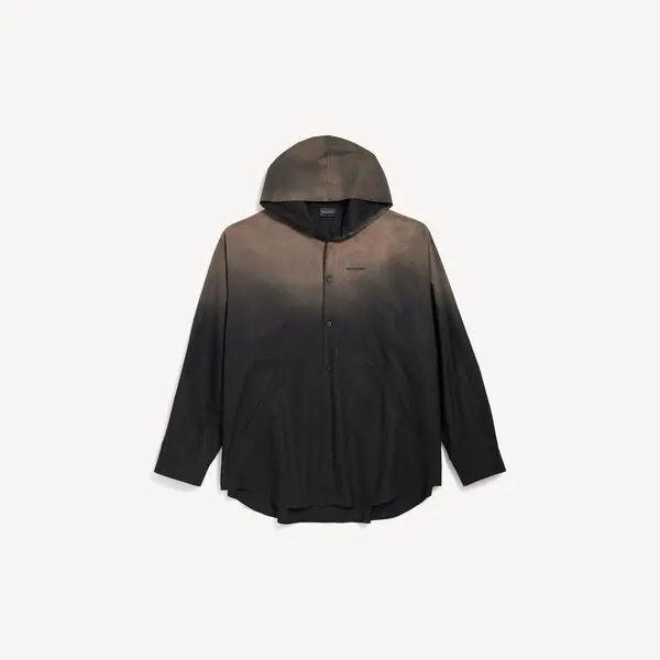 Balenciaga Hooded Oversized Shirt - Black
