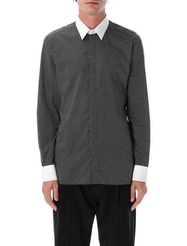 TOM FORD Diamond Print Cotton Classic Fit Shirt - Black