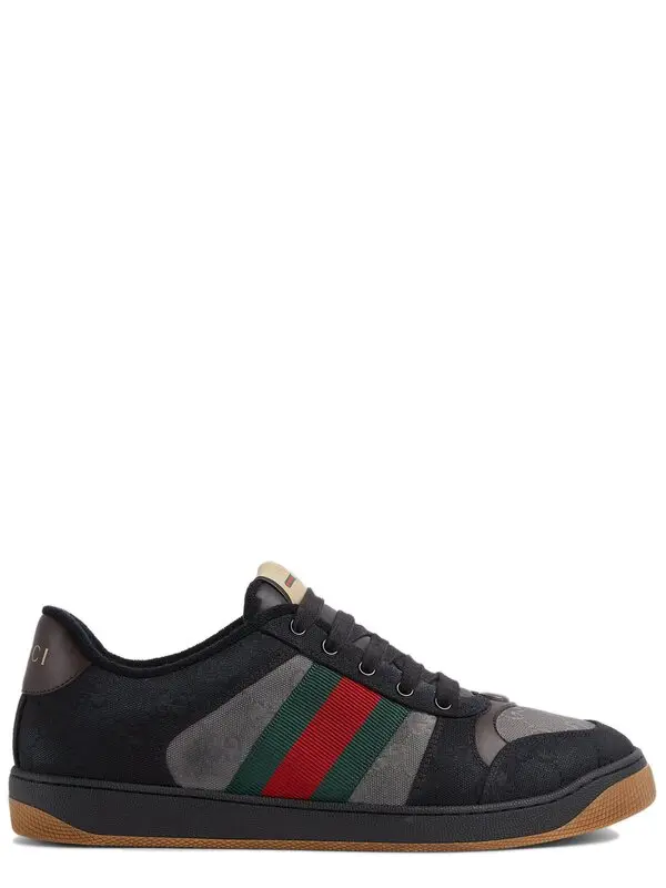 Gucci Bi-colour Gg Canvas Sneakers - Black