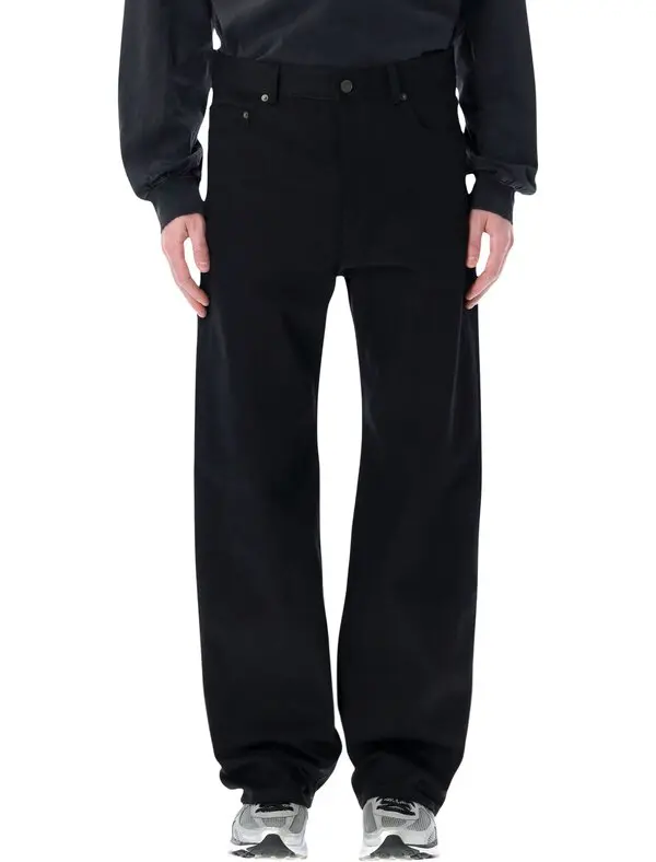 Balenciaga Curved Knee Denim Pants - Black
