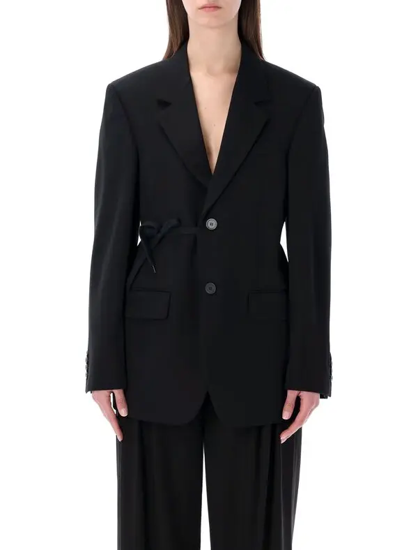 Balenciaga Wrap Tailored Blazer With Knotted Drawstring