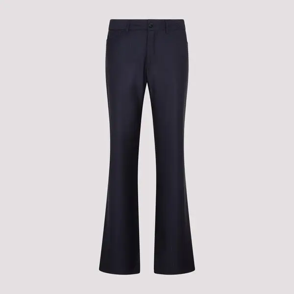 Etro Wool Bootcut Trousers Pinstripe Print