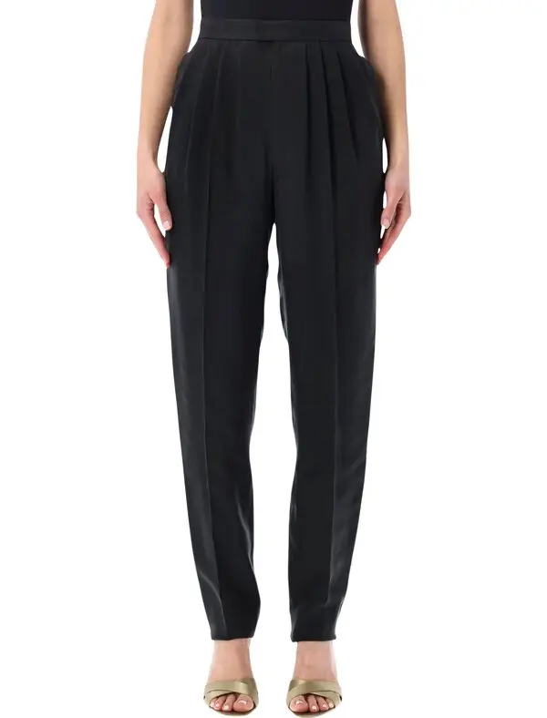 Saint Laurent Mid-rise Straight-leg Tailored Trousers - Black
