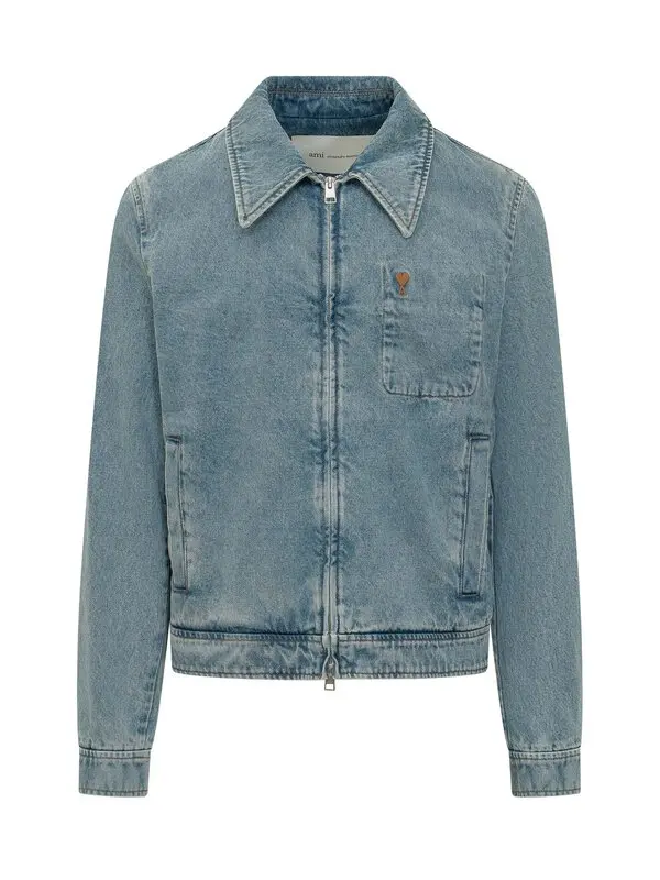AMI Paris Zip-up Denim Jacket