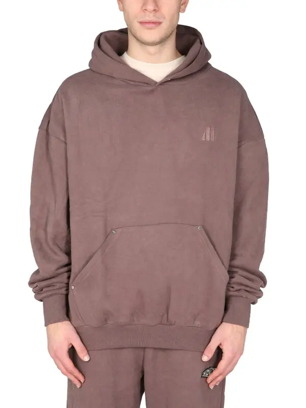MOUTY Cotton Hooded Sweatshirt - Brown