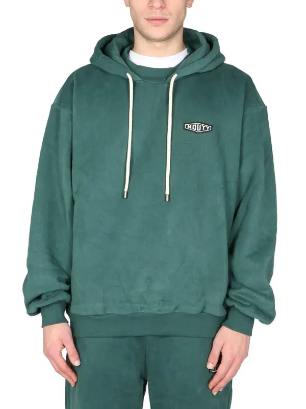 MOUTY Cotton Hooded Sweatshirt With Logo Detailing - Green