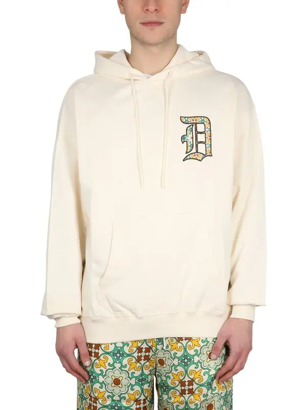 Drole De Monsieur Logo Hoodie With Drawstring - Beige