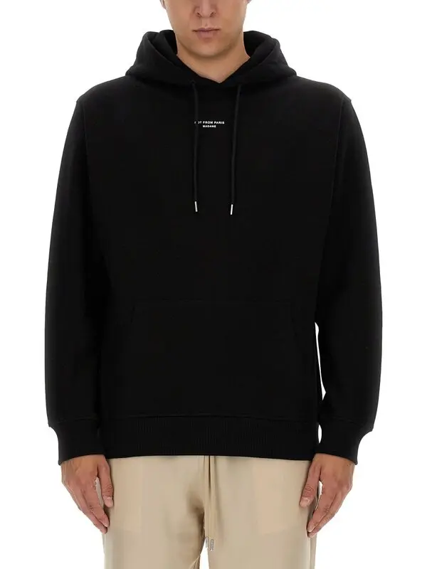 Drole De Monsieur Classic Slogan Hoodie - Black