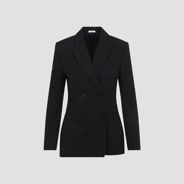 Alexander McQueen Double Breasted Pinstripe Lurex Tailoring Jacket